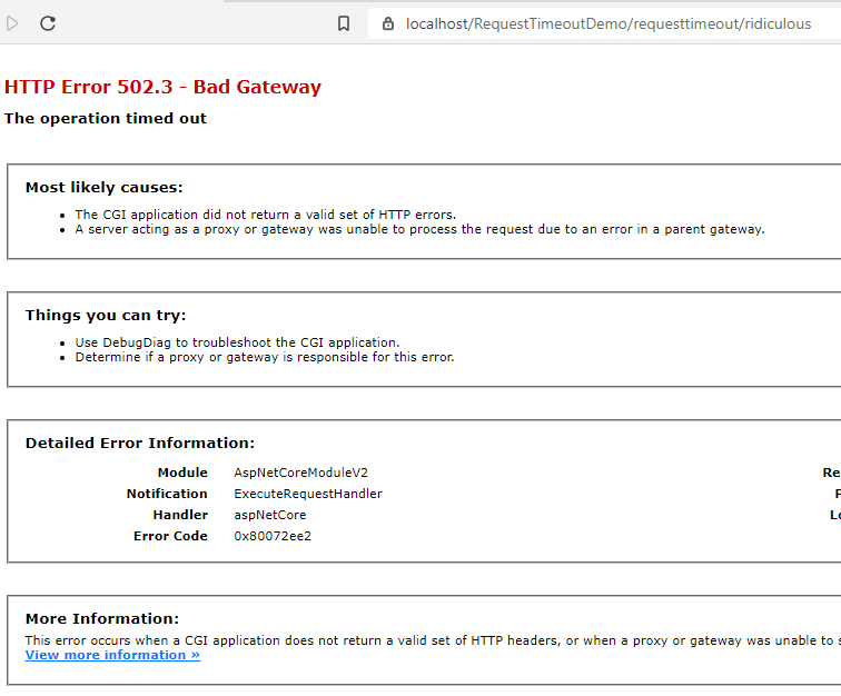 Aspnet Core Request Timeout Iis In Process Mode The Seeley Coder